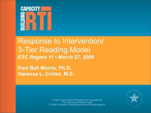 3-Tier Reading Model - Response to Intervention - The University of ...