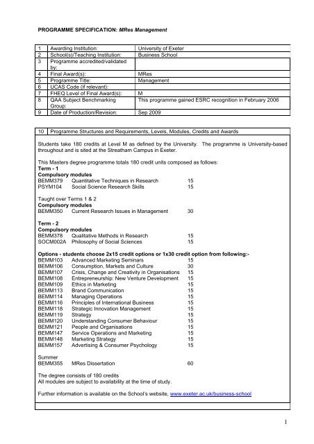 Program Specifications Template