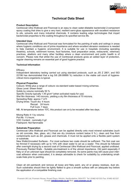 Technical Data Sheet - Promain