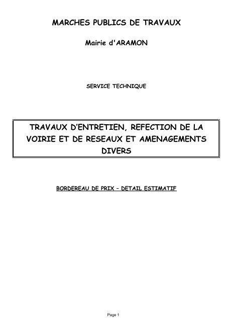 BPU DE Voirie.pdf - Aramon