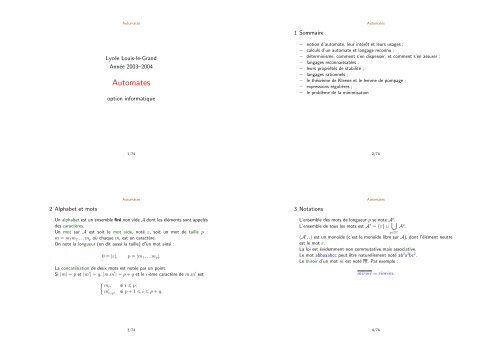 automates, langages rationnels et expressions régulières