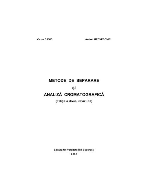 METODE DE SEPARARE şi ANALIZĂ CROMATOGRAFICĂ
