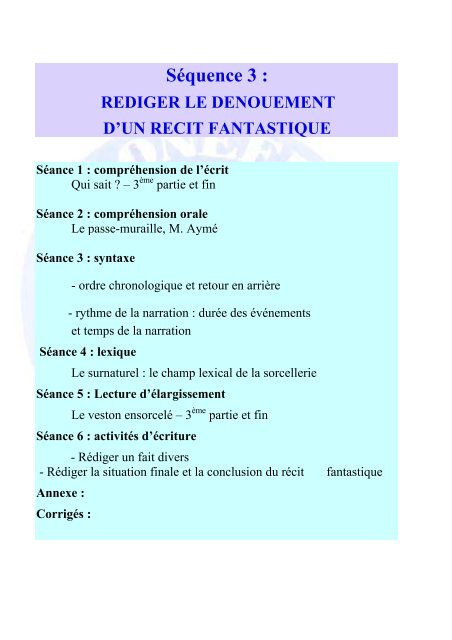 Séquence 3 : - onefd