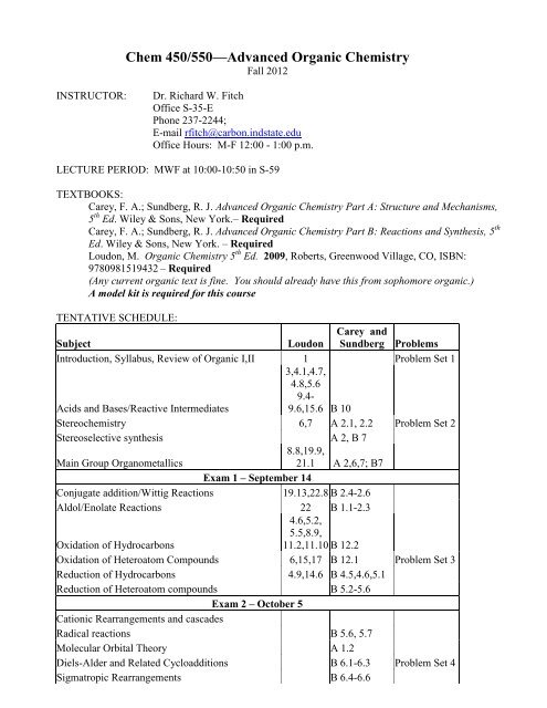 Chem 450/550—Advanced Organic Chemistry Chem 450/550—Advanced Organic Chemistry