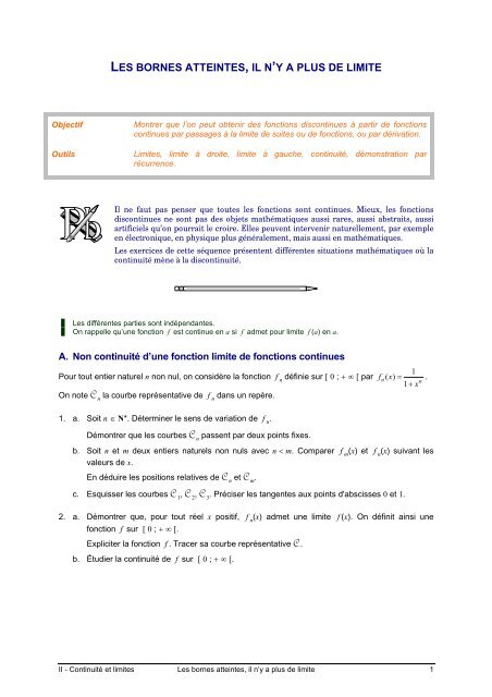 Les bornes atteintes, il n'y a plus de limite