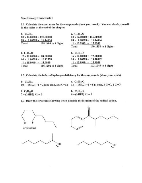 Spectroscopy Homework 1 Spectroscopy Homework 1