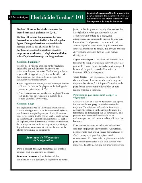 Herbicide Tordon* 101 - IVM Experts