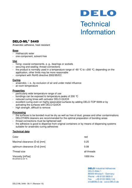DELO-ML® 5449 - syneo