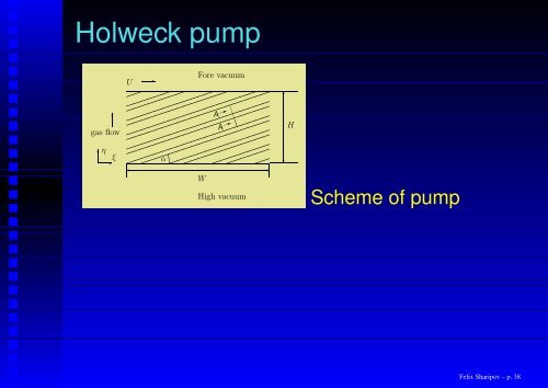 Holweck pump gas flow