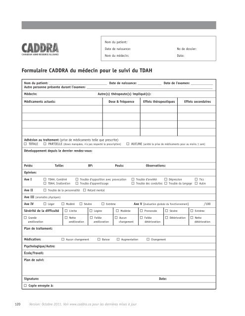 Nom du patient: Formulair