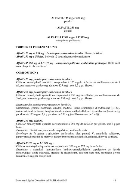 Alfatil Glules et Poudre - Lilly France