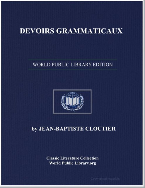 DEVOIRS GRAMMATICAUX - World eBook Library