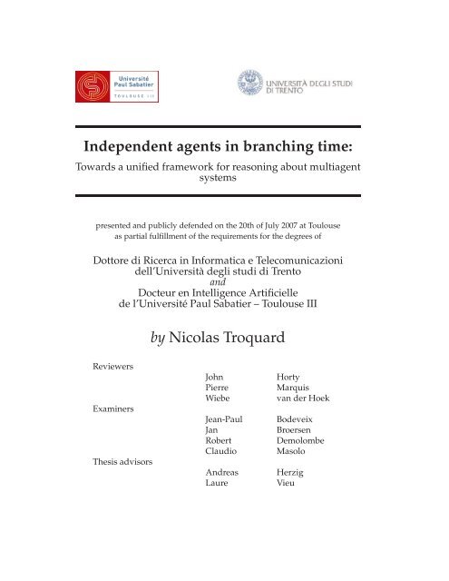 Independent agents in branching time - Computer Science