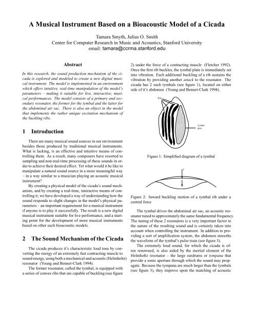 A Musical Instrument Based on a Bioacoustic Model of a Cicada