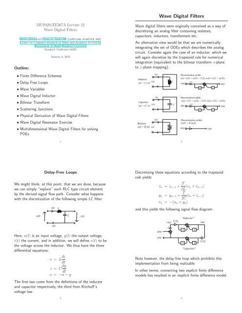 Wave Digital Filters - CCRMA - Stanford University