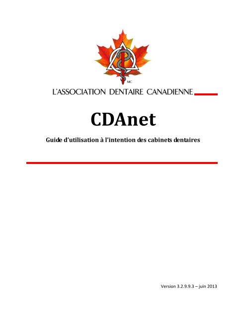 Guide d'utilisation de CDAnet - Canadian Dental Association