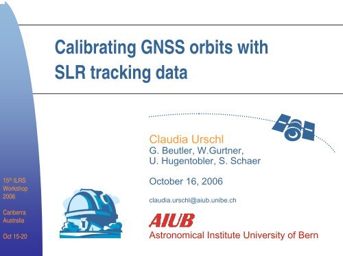 Calibrating GNSS orbits with SLR tracking data
