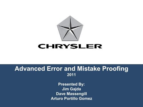 Error/Mistake Proofing Examples - Chrysler