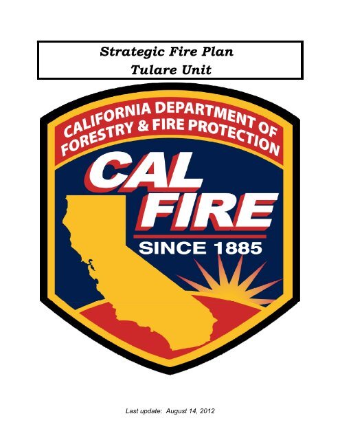 Tulare Unit Strategic Fire Plan - Board of Forestry and Fire Protection