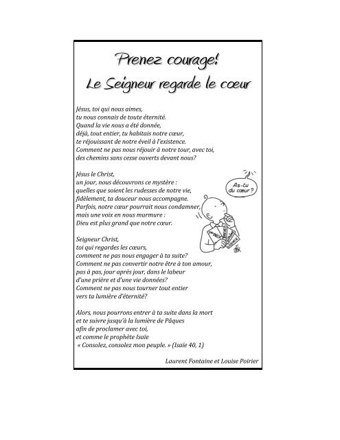 Prenez courage! - Paroisse Sainte-Marie-du-Lac