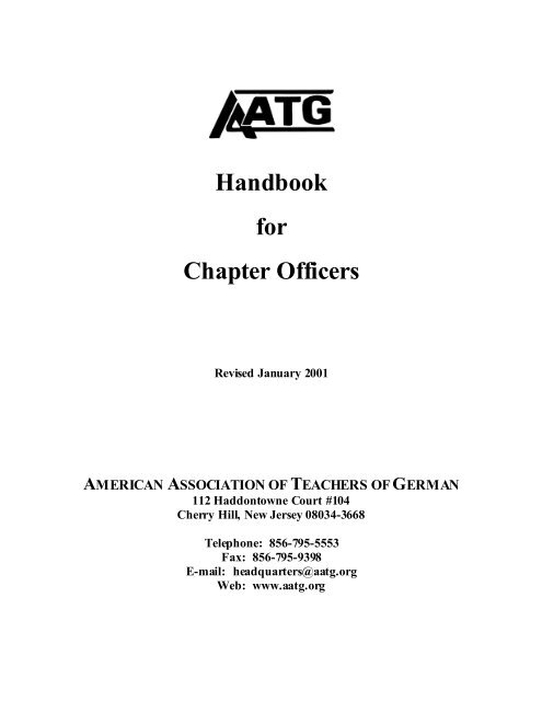 Handbook for Chapter Officers - CentralPAAATG