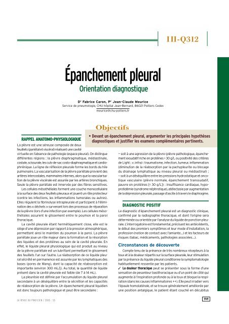 Épanchement pleural - Free