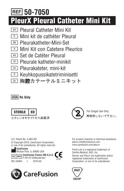 PleurX Pleural Catheter Mini Kit 50-7050 2 - Fenik