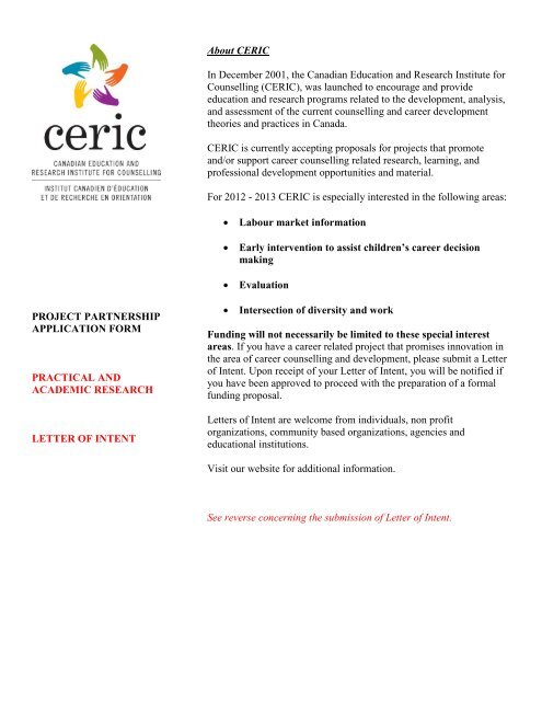 Research Letter of Intent - ceric