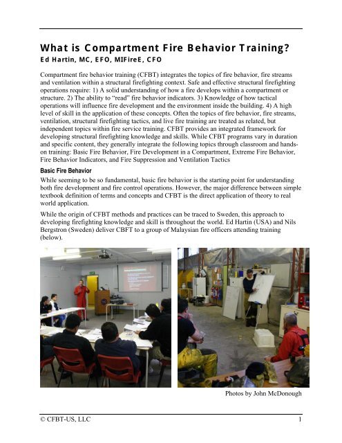 What is Compartment Fire Behavior Training? - CFBT-US!