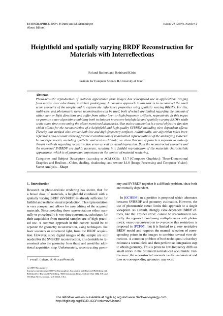 Paper - Computer Graphics Bonn