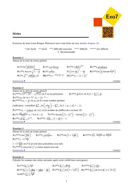 Séries - Exo7 - Emath.fr