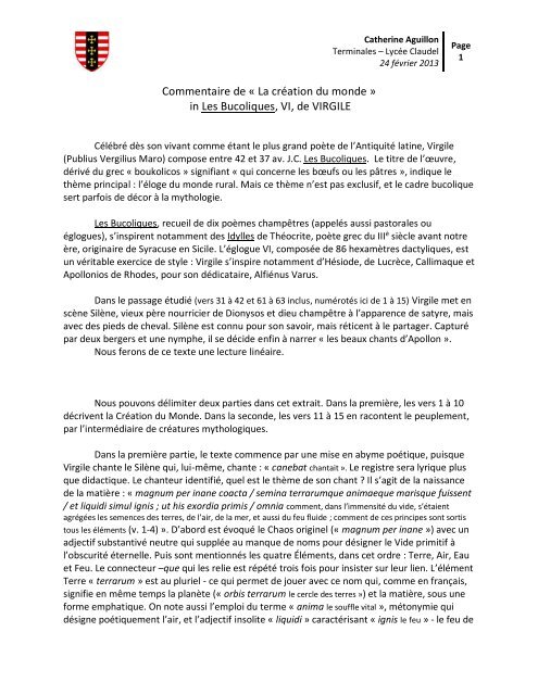 Exemple Commentaire Composé Exemples De Commentaires Composés Et