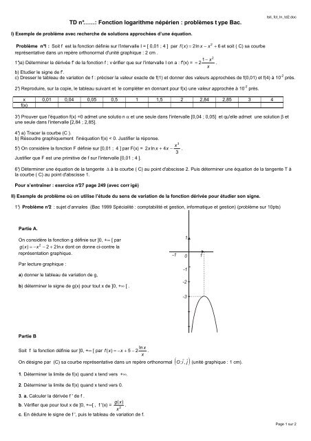 Problème avec logarithme avec ln