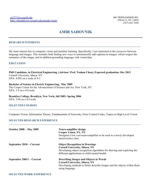 To Download Resume Cornell University