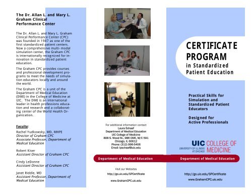 CERTIFICATE PROGRAM in Standardized Patient Education
