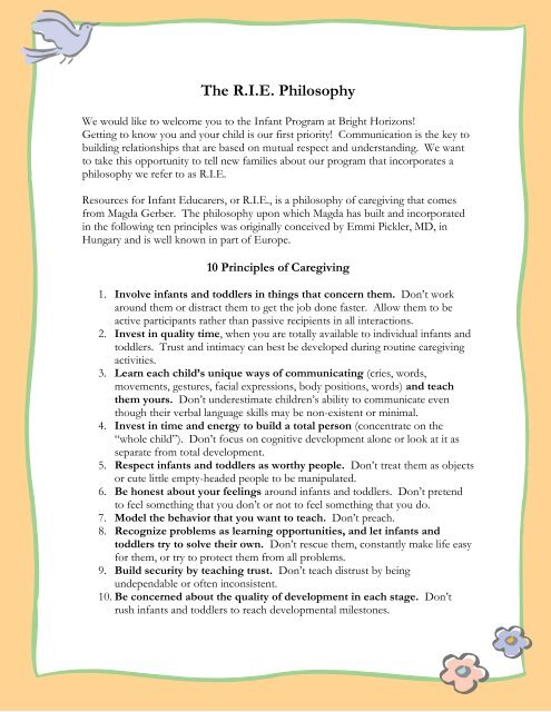 The R.I.E. Philosophy - ECEZero2Three: Dana's Child Health and ...