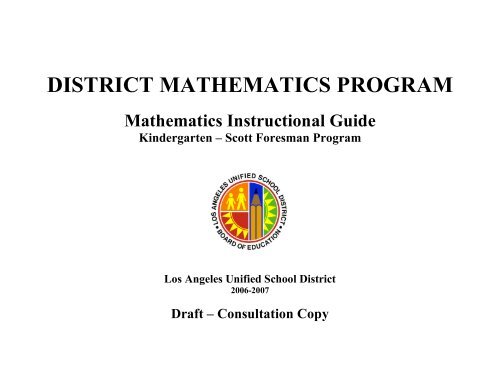 DISTRICT MATHEMATICS PROGRAM - Los Angeles Unified School ...