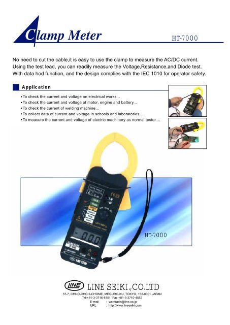 Line Seiki | Clamp Meter HT-7000 Catalog