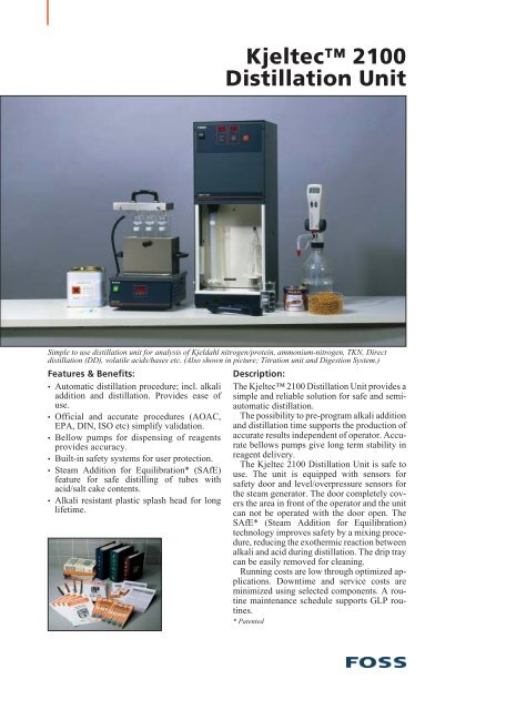 Kjeltec™ 2100 Distillation Unit