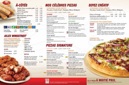 à-côtés nos célèbres pizzas pizzas signature soyez créatif - Pizza Hut