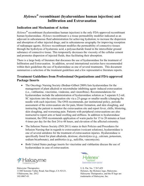 Hylenex recombinant (hyaluronidase human injection) and ...