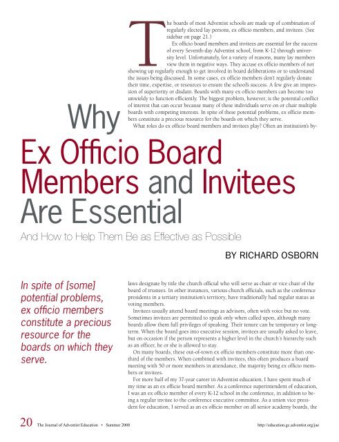 Ex officio Board Members and Invitees are Essential Why - Circle