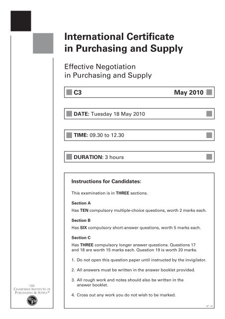 International Certificate in Purchasing and Supply