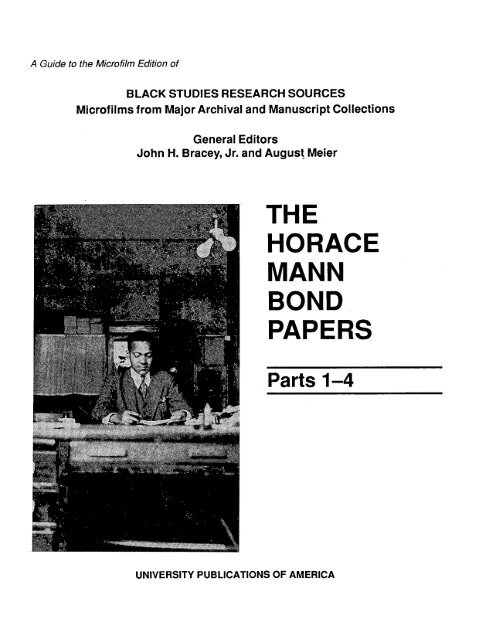 THE HORACE MANN BOND PAPERS - ProQuest