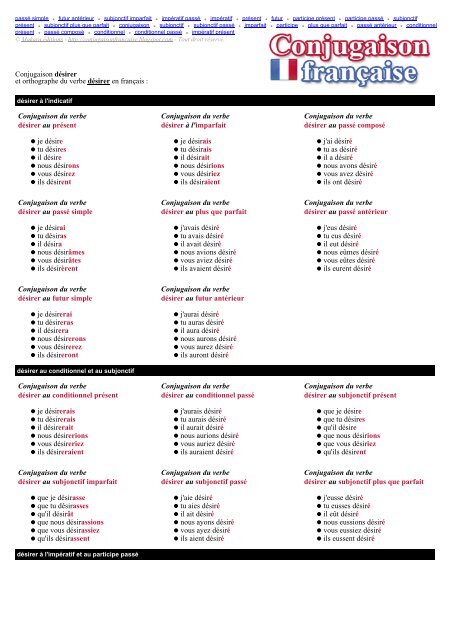 Conjugaison désirer et orthographe du verbe désirer ... - Amazon S3