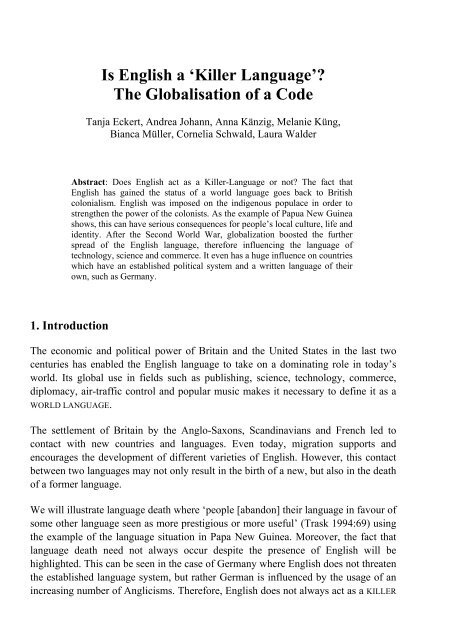 Is English A Killer Language The Globalisation Of A Code is-english-a-killer-language-the-globalisation-of-a-code