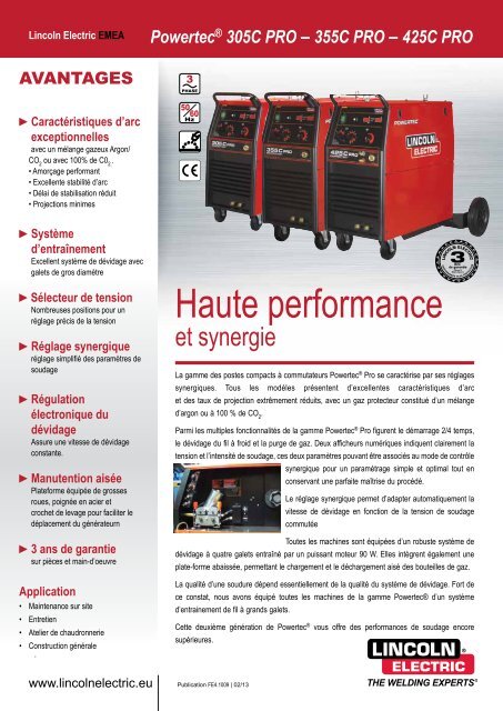 powertec 305C PRO- 355C PRO- 425C PRO - Lincoln Electric