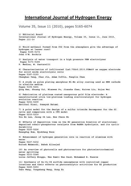 International Journal of Hydrogen Energy