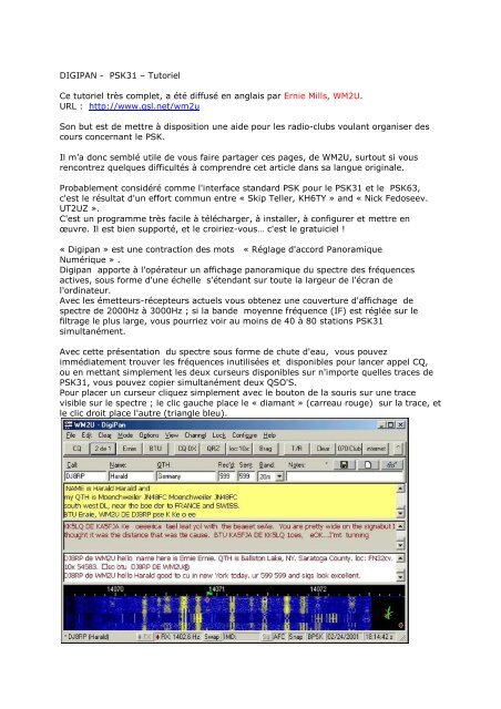 DIGIPAN - PSK31 – Tutoriel Ce tutoriel très complet, a été diffusé en ...