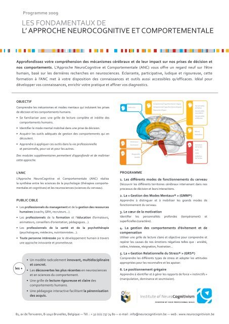 les fondamentaux de l' approche neurocognitive et comportementale